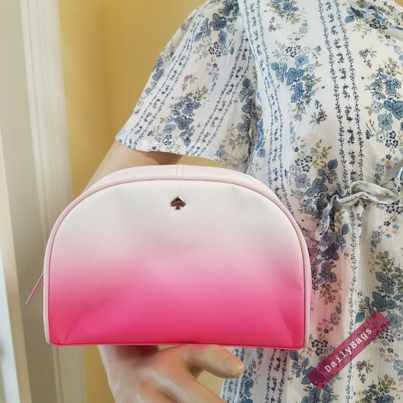 kate spade | Bags | Kate Spade Cosmetic Makeup Case Pink Ombre White ...